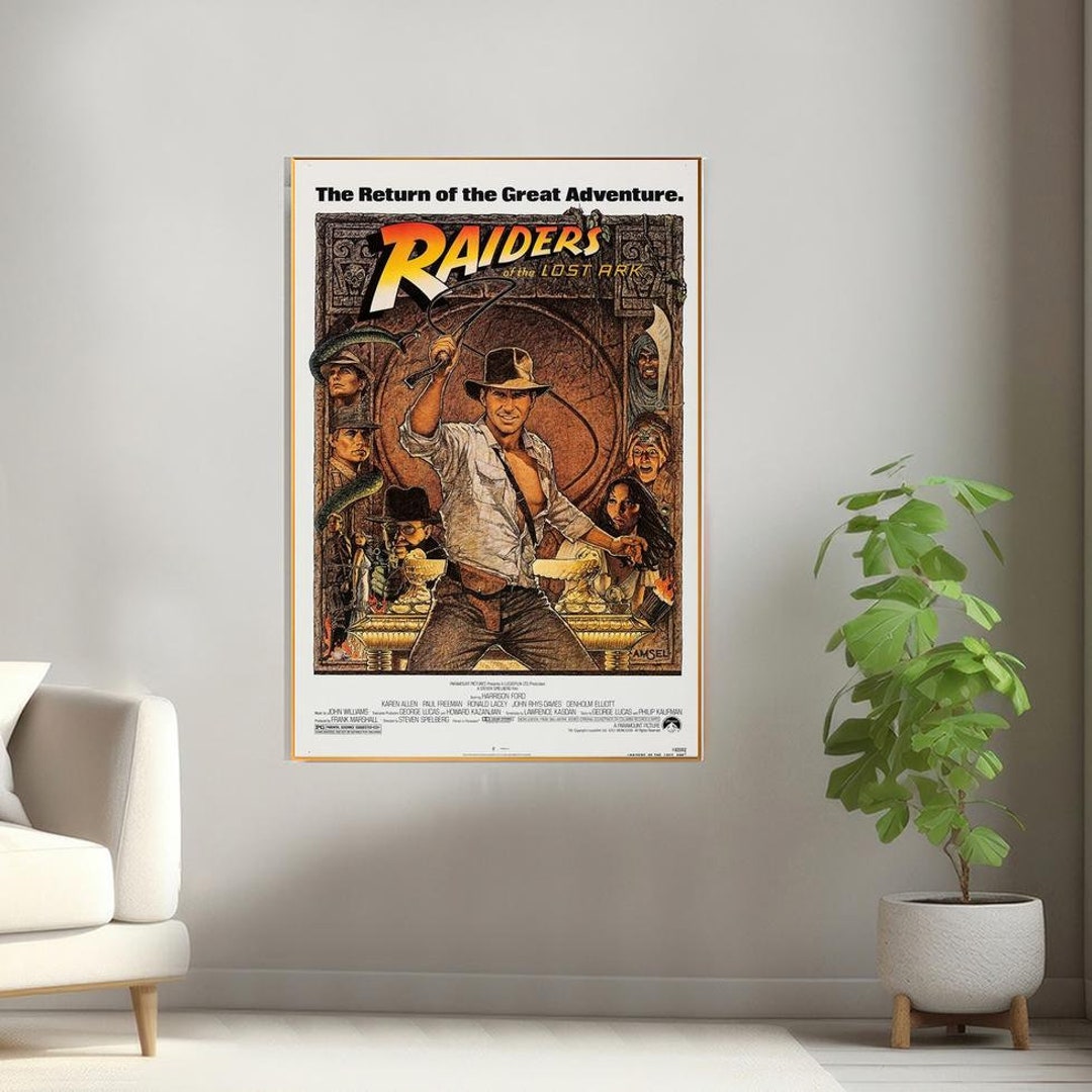Indiana Jones Movie Poster, Canvas Print, Wall Art Canvas Painting ...