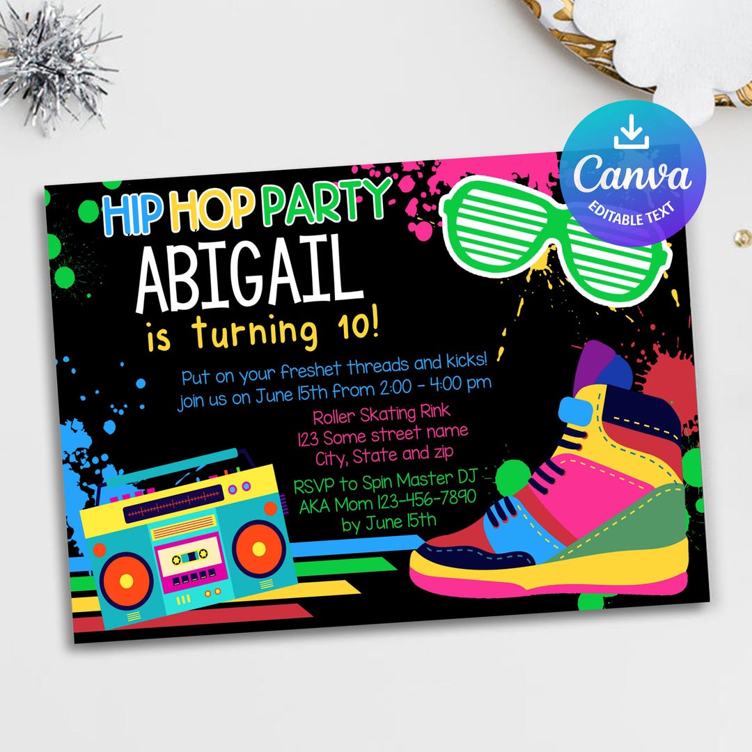Editable 90s Party Invitation, Retro Back to the 1990s, Throwback Party ...
