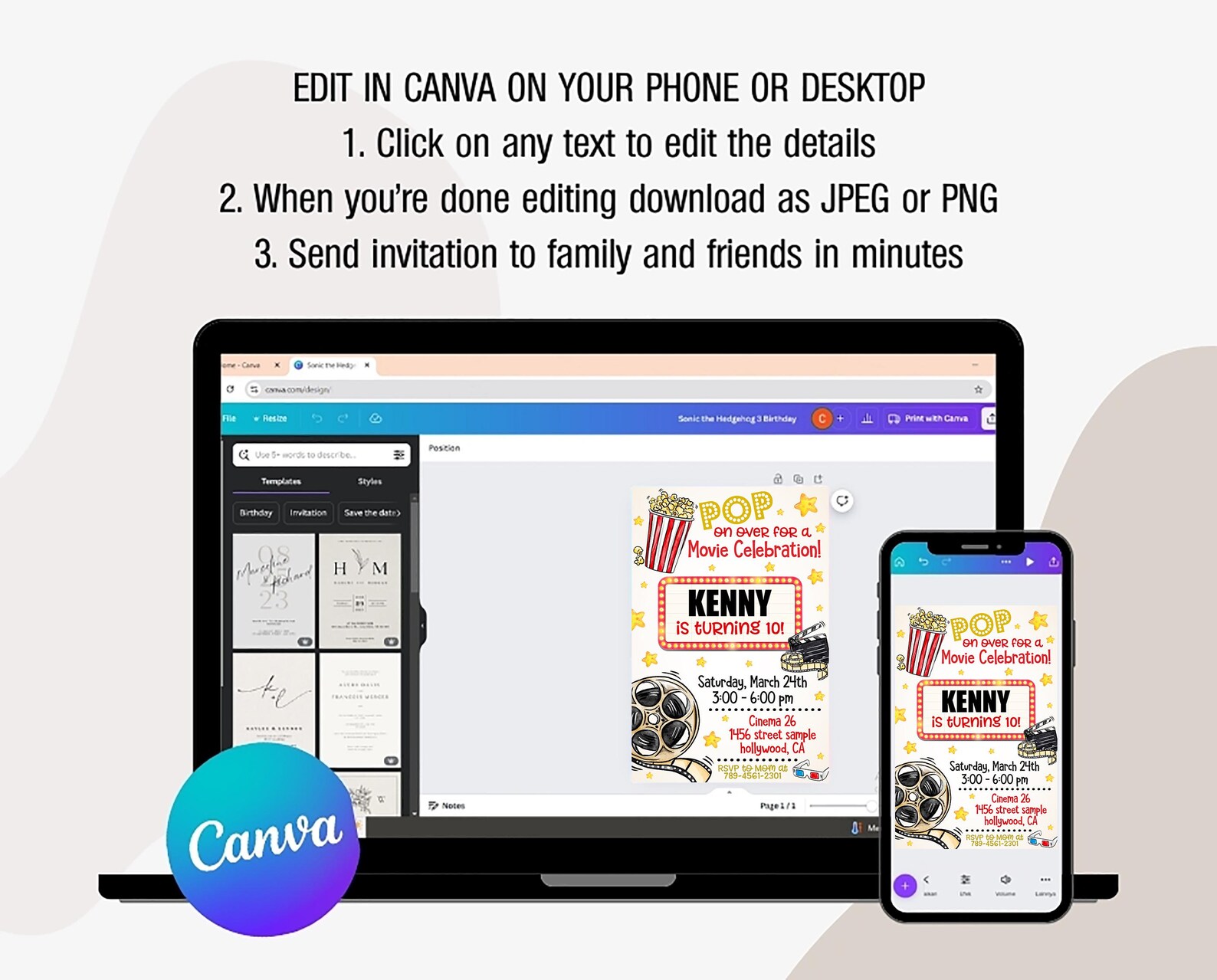 Editable Backyard Camping Invite, Campfire Party, Adventure Forest Camp Birthday Invitation ...