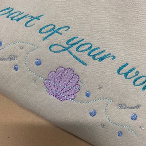 Princess Inspired Sweatshirt Embroidered With Ariel Inspired Quote and ...