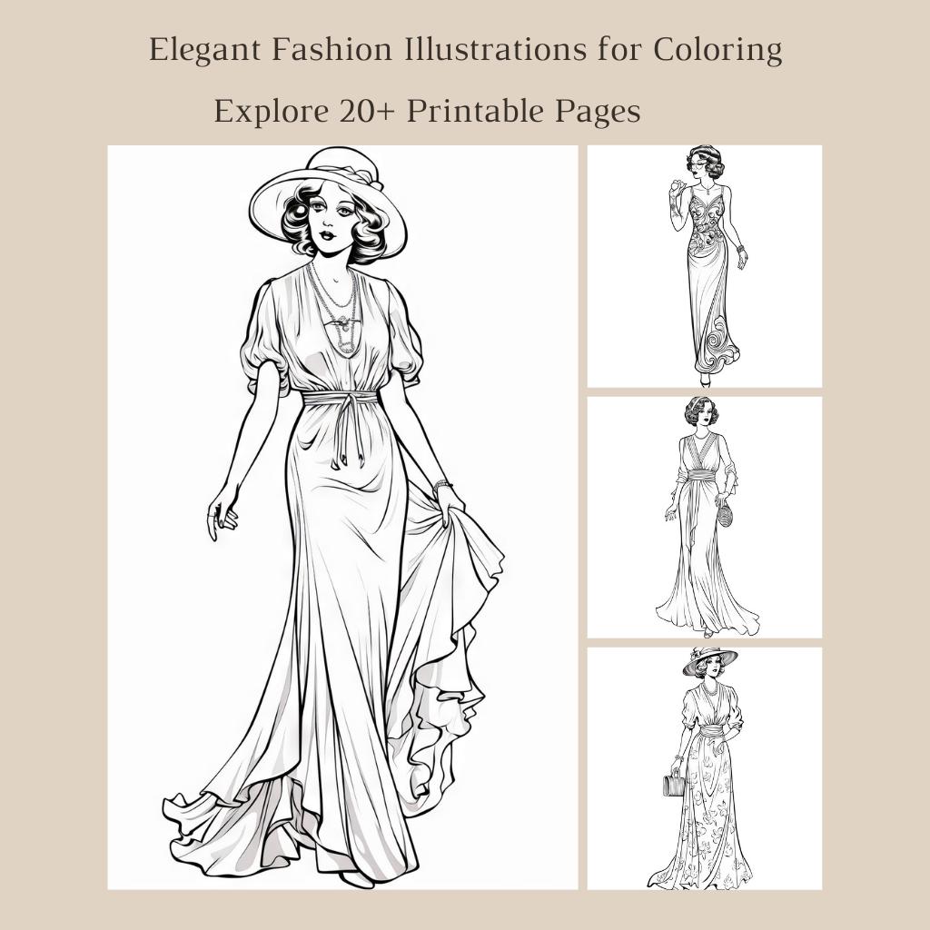 Vintage Fashionista – 20+ Retro Fashion Coloring Pages, Digital ...