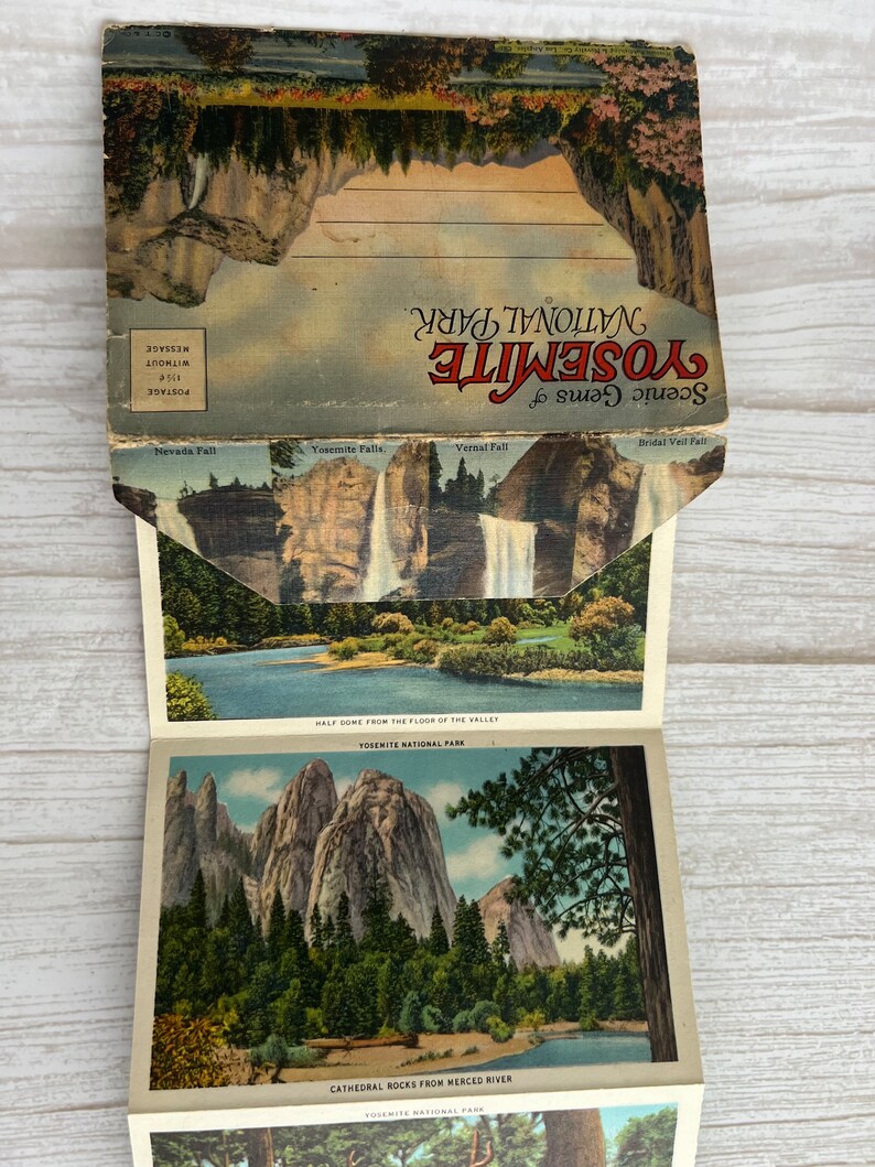 1937 Scenic Gems of Yosemite Vintage Postcard Folder, First Edition ...