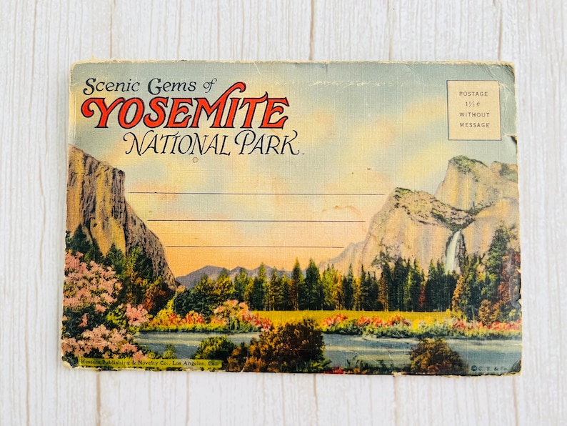 1937 Scenic Gems of Yosemite Vintage Postcard Folder, First Edition ...