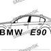 Car Svg Psd Png Jpg BMW E90 Sedan Silhouette Illustration Car Vector ...