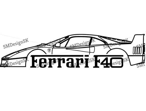 Car Svg Eps Png Jpg Ferrari F40 Svg Illustration Car Vector - Etsy