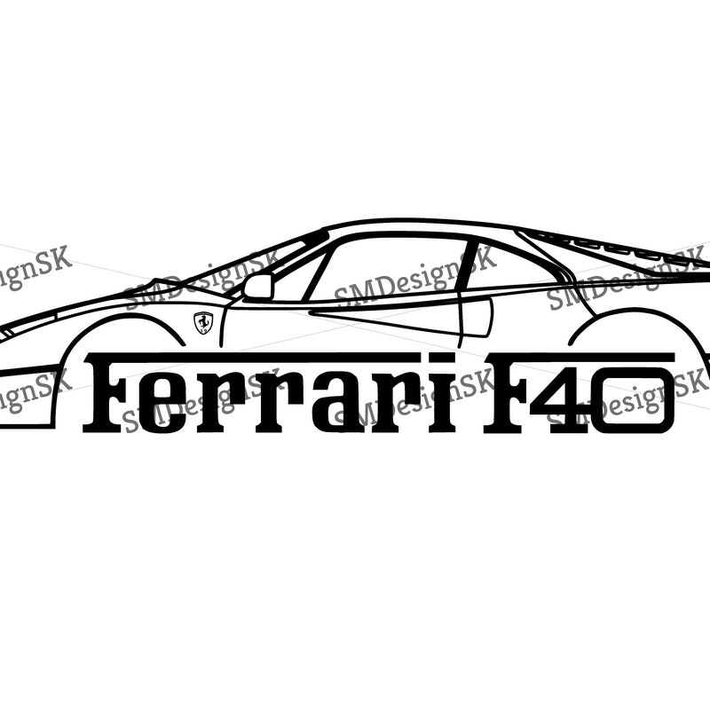 Ferrari F40 Svg - Etsy