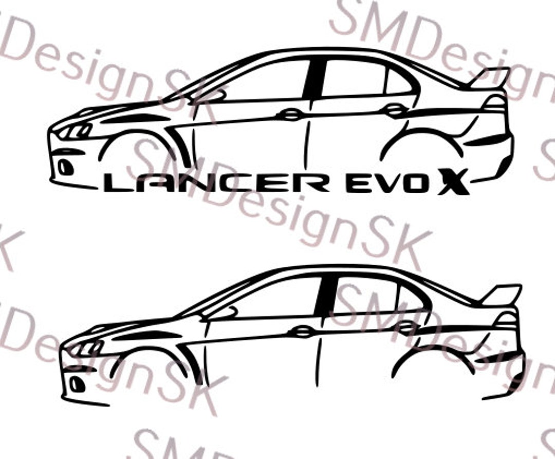 Car Svg Eps Png Jpg Mitsu Lancer EVO X Svg Illustration Car Vector ...