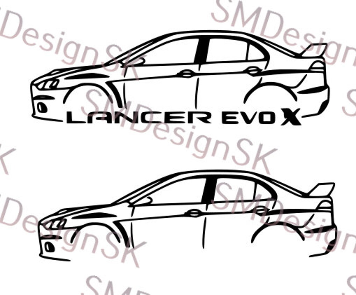 Car Svg Eps Png Jpg Mitsu Lancer EVO X Svg Illustration Car Vector ...