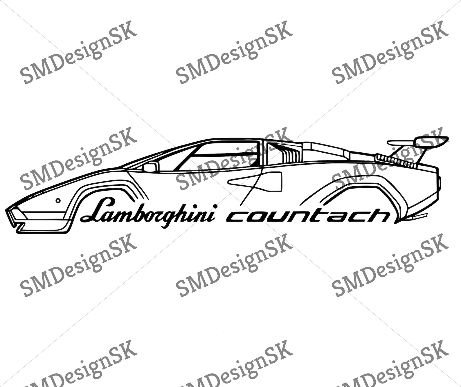 Car Svg Eps Png Jpg Lamborghini Countach 5000 QV Illustration Car ...