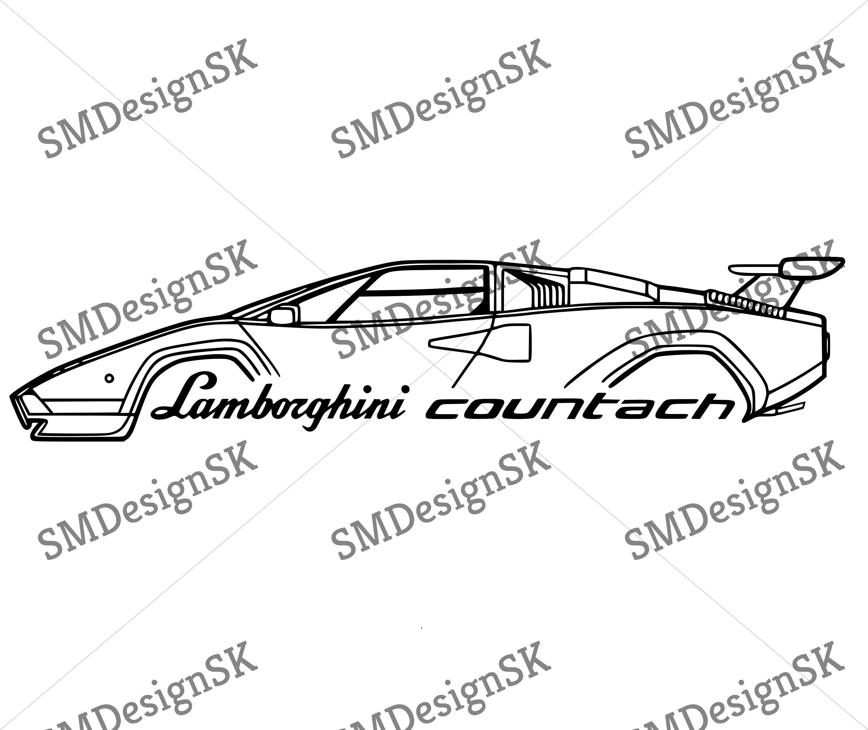 Car Svg Eps Png Jpg Lamborghini Countach 5000 QV Illustration Car ...