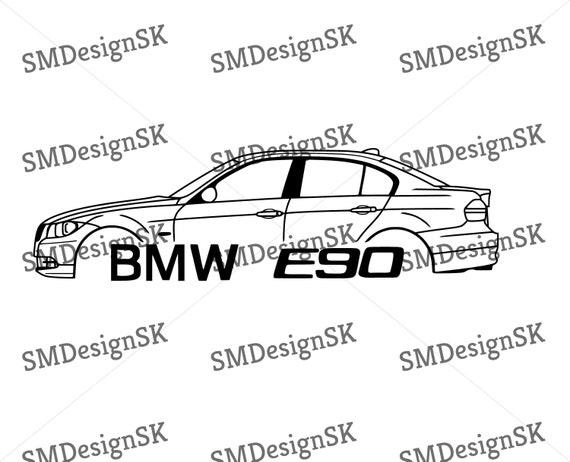 Car Svg Eps Png Jpg BMW E90 Sedan Svg Illustration Car Vector - Etsy