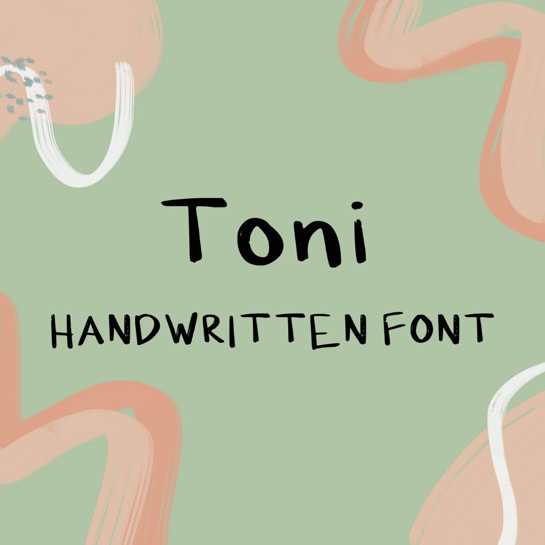 Toni font Handwritten Font Instant Download Digital Font | Etsy