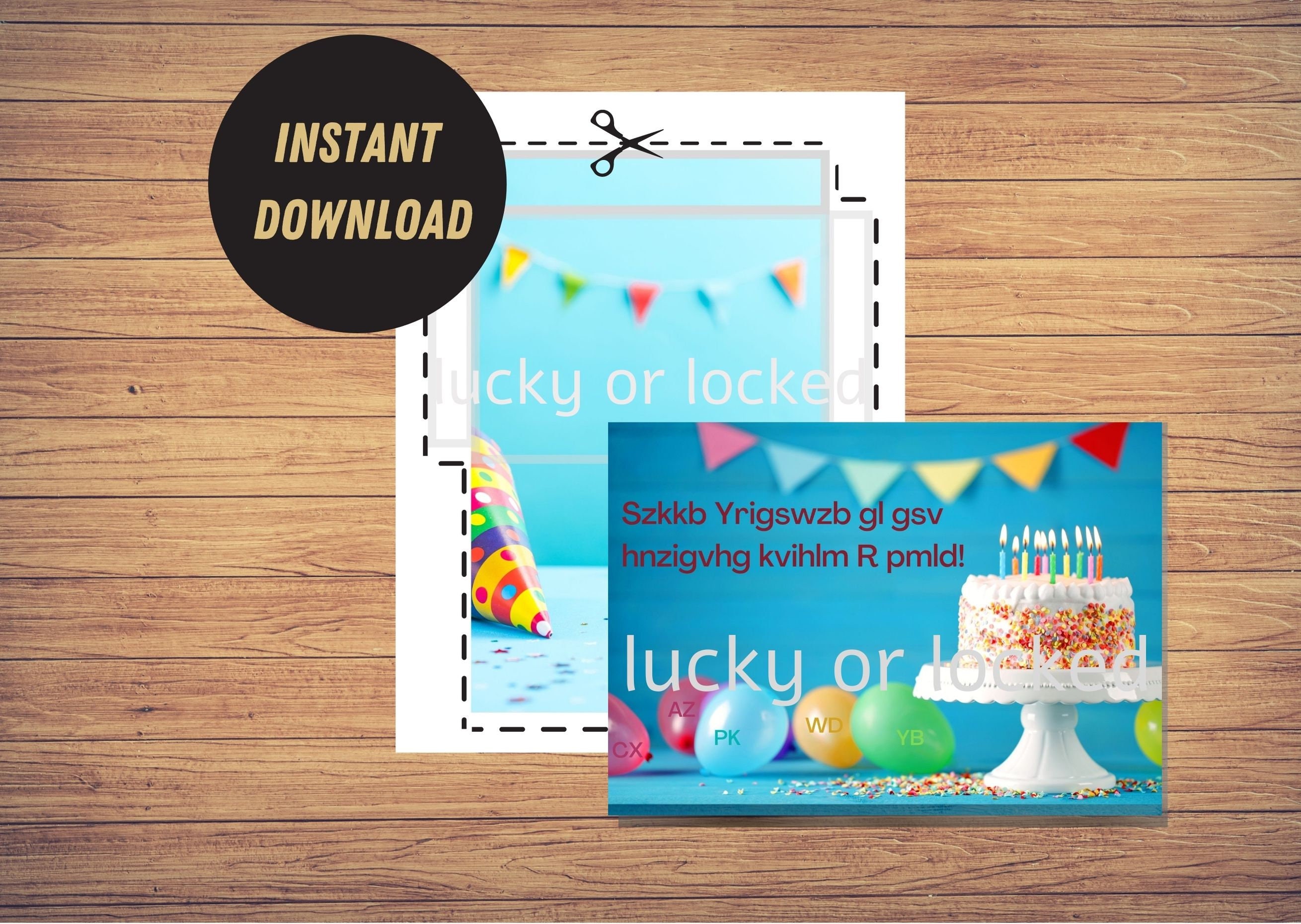 Printable Escape Room Style Happy Birthday Card, Encrypted Birthday ...