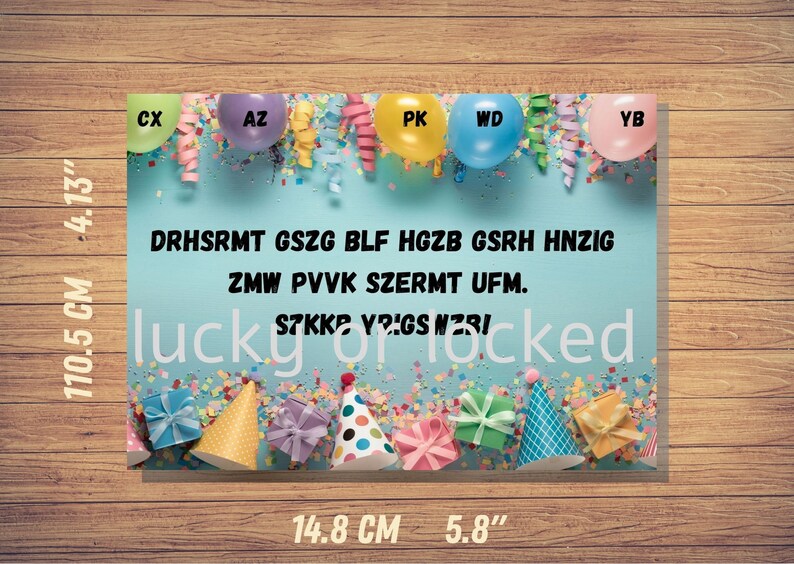 Printable Escape Room Style Happy Birthday Card, Encrypted Birthday ...