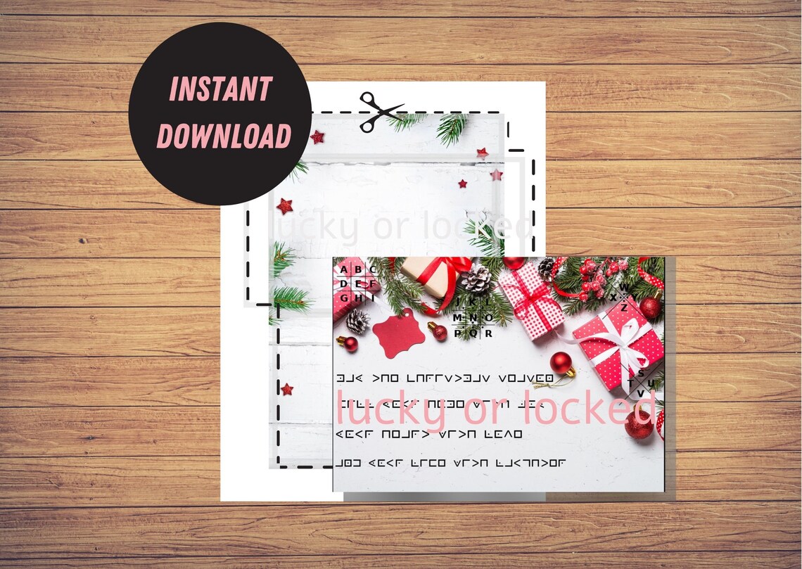 Merry Christmas Greetings , Printable Greeting Cards, Escape Room ...