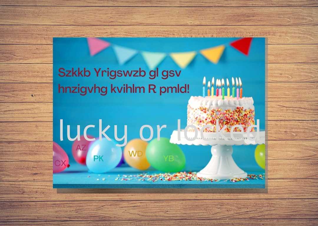 Printable Escape Room Style Happy Birthday Card, Encrypted Birthday ...