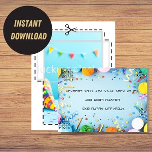 Escape Room Card | Puzzle Happy Birthday Card | Encrypted Birthday Card ...