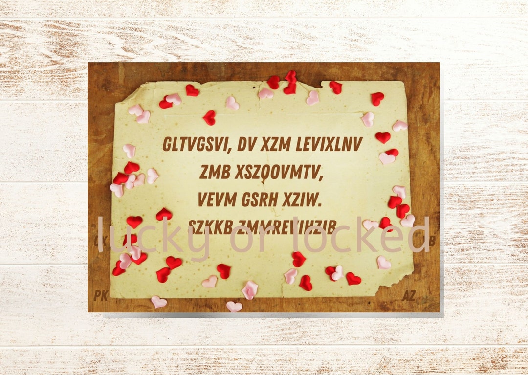 Encrypted Anniversary Card, Escape Room Puzzle (digital Download) - Etsy