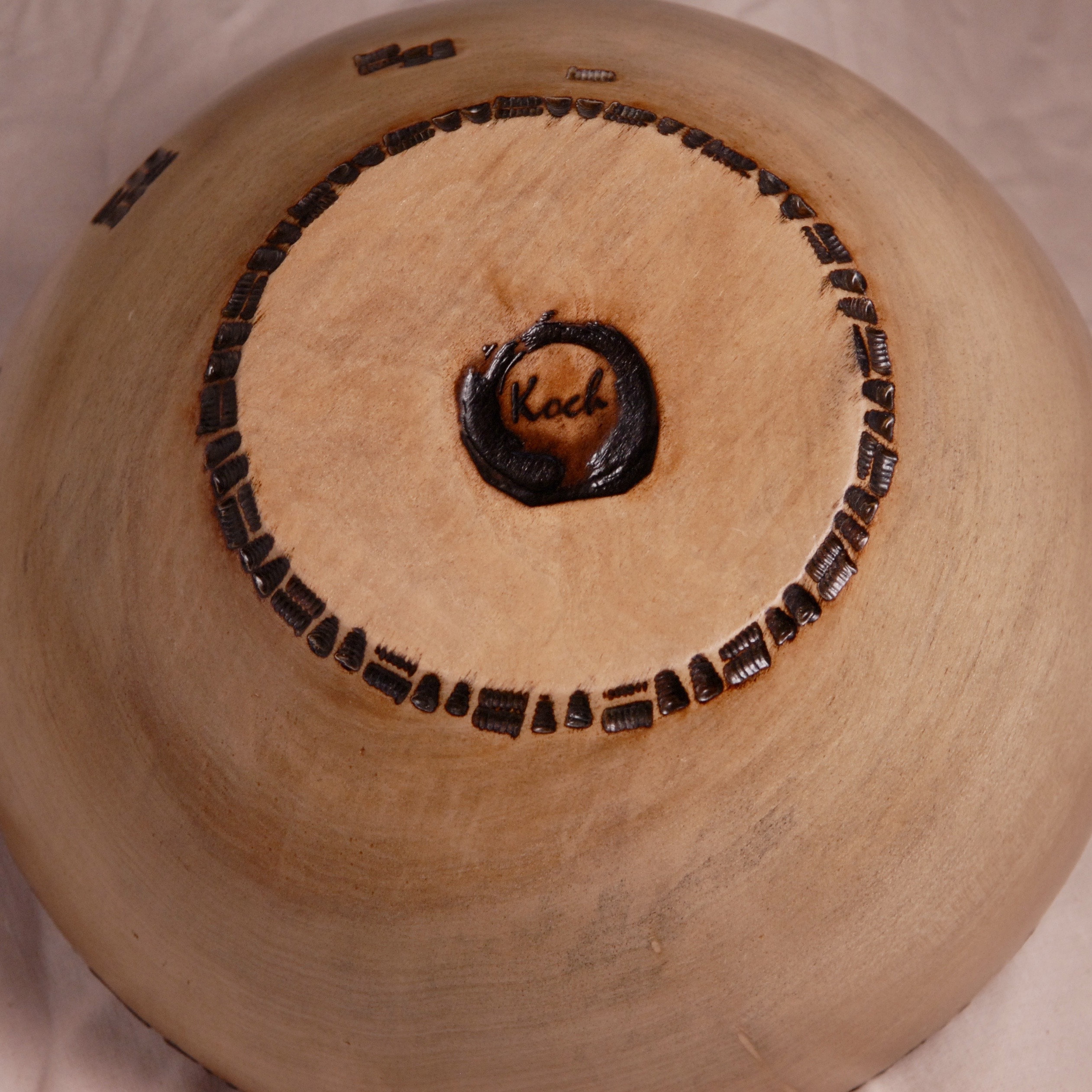 Cypress Bowl With Wood Burned "basketweave" Rim, Foot, and Exterior ...