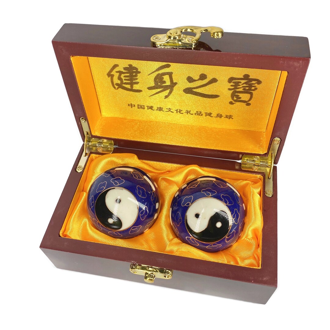 Fancy Cloisonne Health Exercise Stress Baoding Balls, Traditional ...