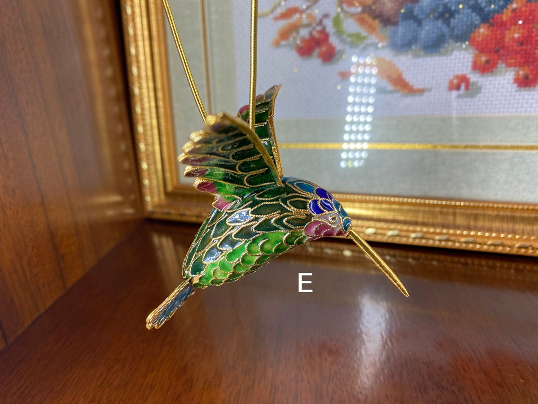 Vintage Cloisonne Hummingbird Pendant - Decorative Colorful Ornament ...