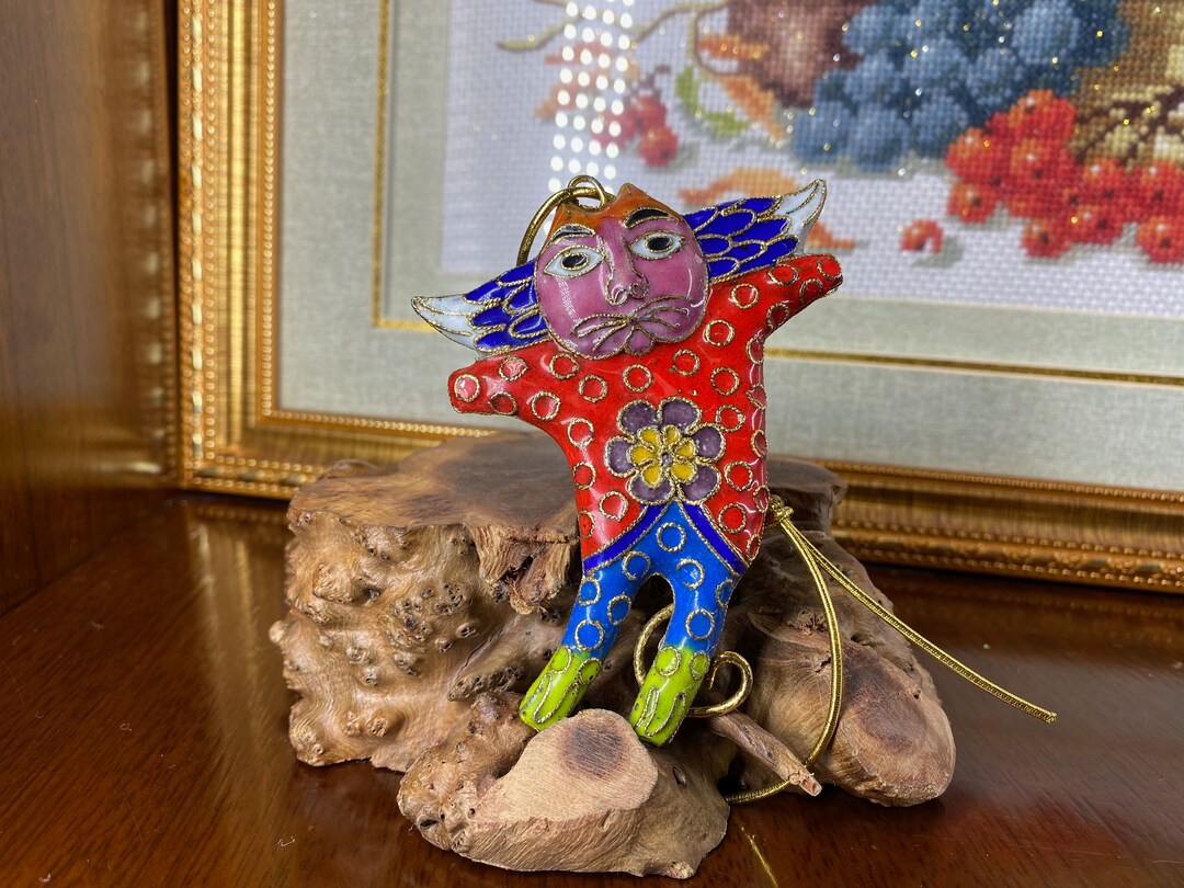 Vintage Cloisonné Laurel Burch Angel Cats, Laurel Burch Angel Cats ...