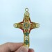 Golden Cloisonné Cross, Christian Cross, Religious Cross, Cross Pendant ...