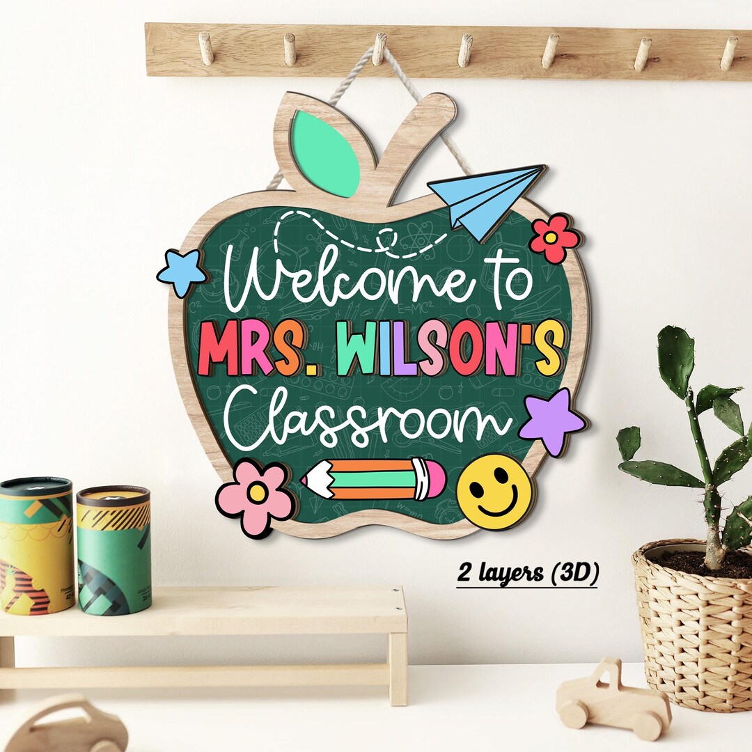 Custom Teacher Door Hanger, Custom Teacher 3D Name Sign for Classroom ...