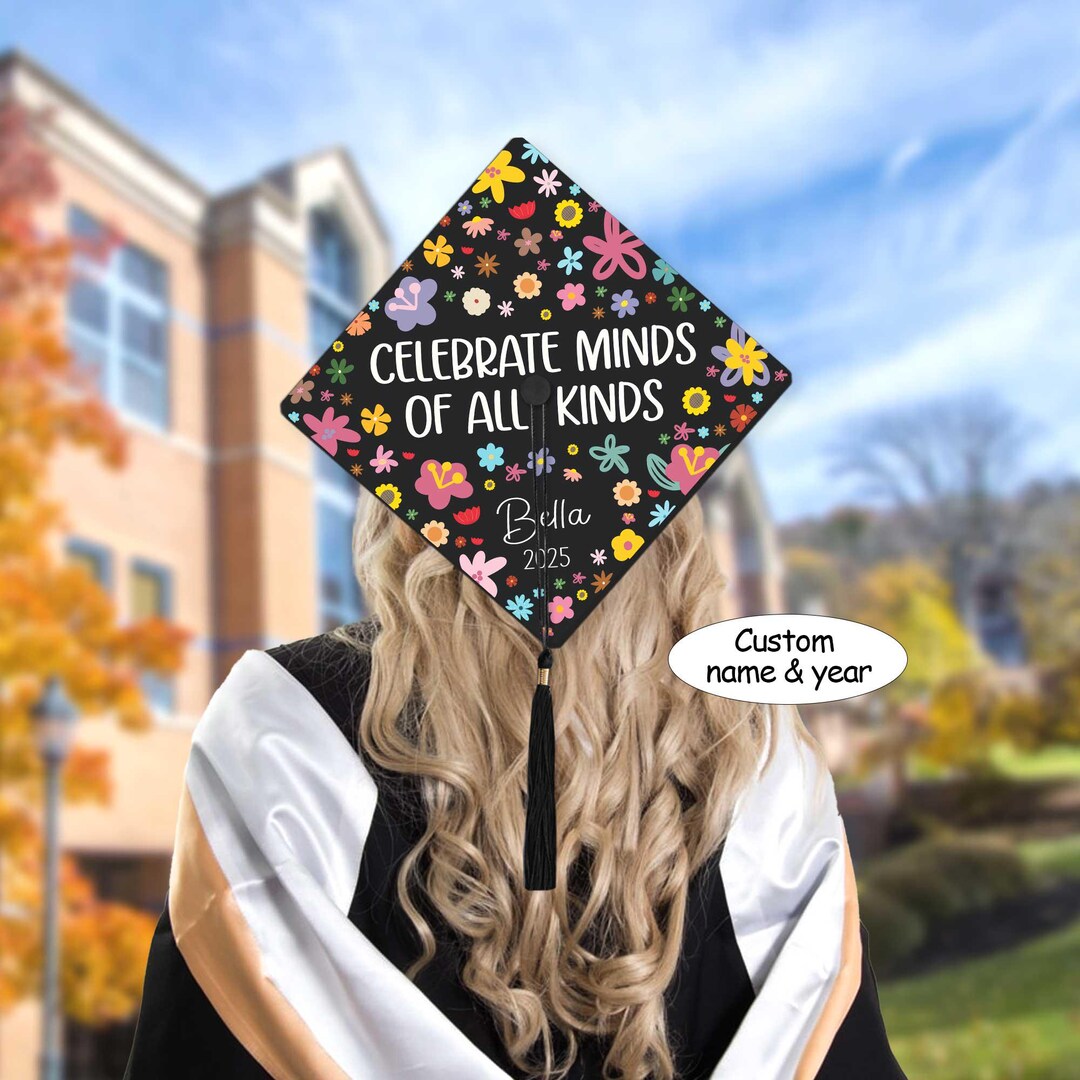 Custom Graduation Cap Topper Celebrate Minds of All Kinds, Autism ...
