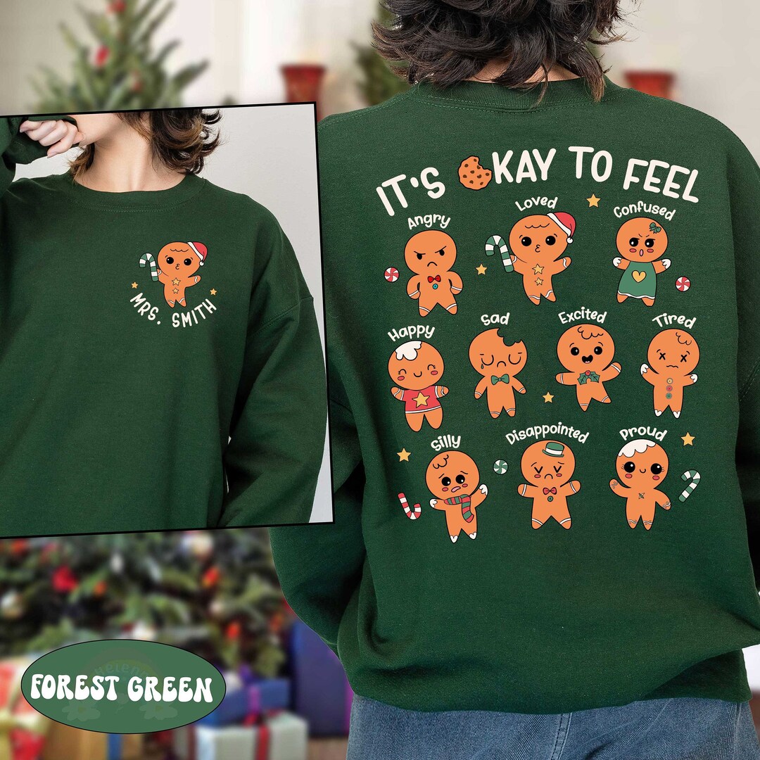 School Psychologist Christmas Shirt All Feelings Are Okay, School Psych ...