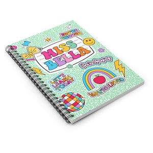 Personalized Teacher Notebook Name, Custom Teacher Spiral Ruled Line ...