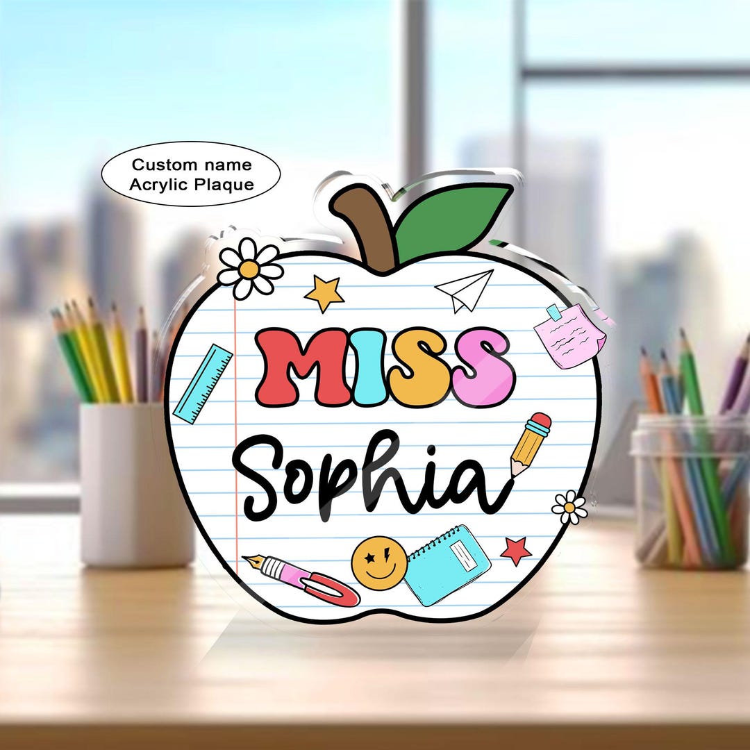 Personalized Teacher Acrylic Block Teacher Desk Plaque, Teacher Acrylic ...