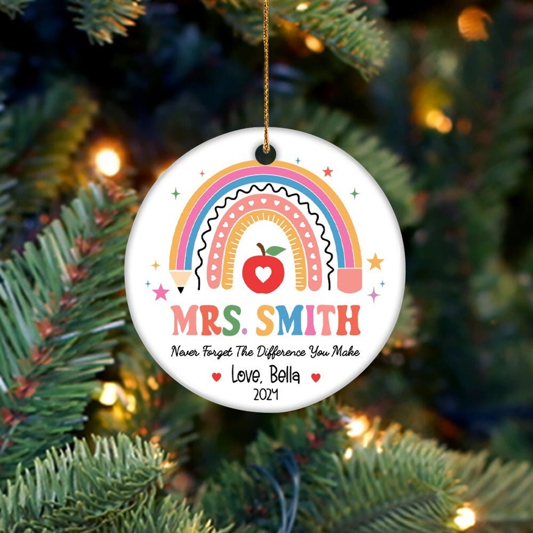 Personalized Christmas Teacher Ornament, Teacher Appreciation Gift ...