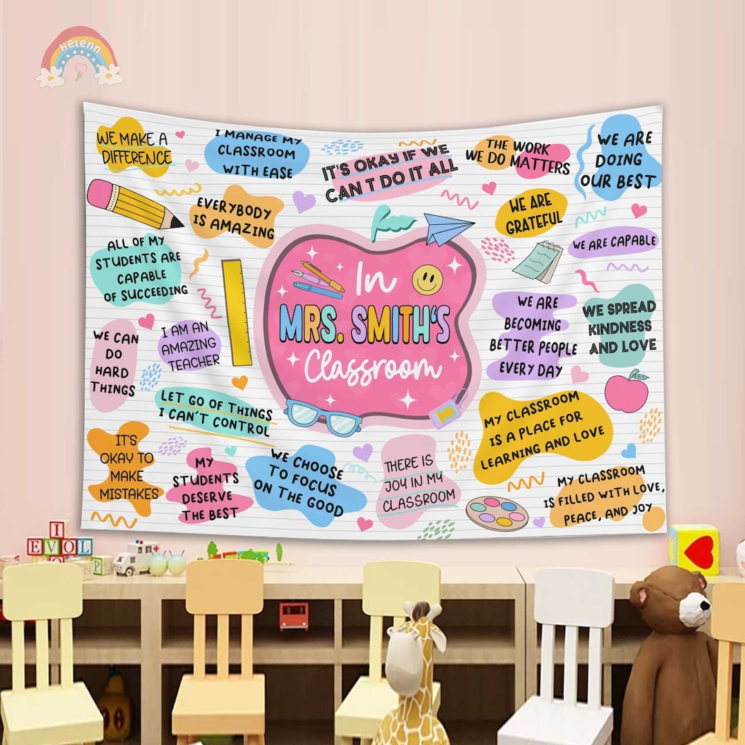 Custom Teacher Tapestry Classroom Decor Tapestries, Custom Teachers ...