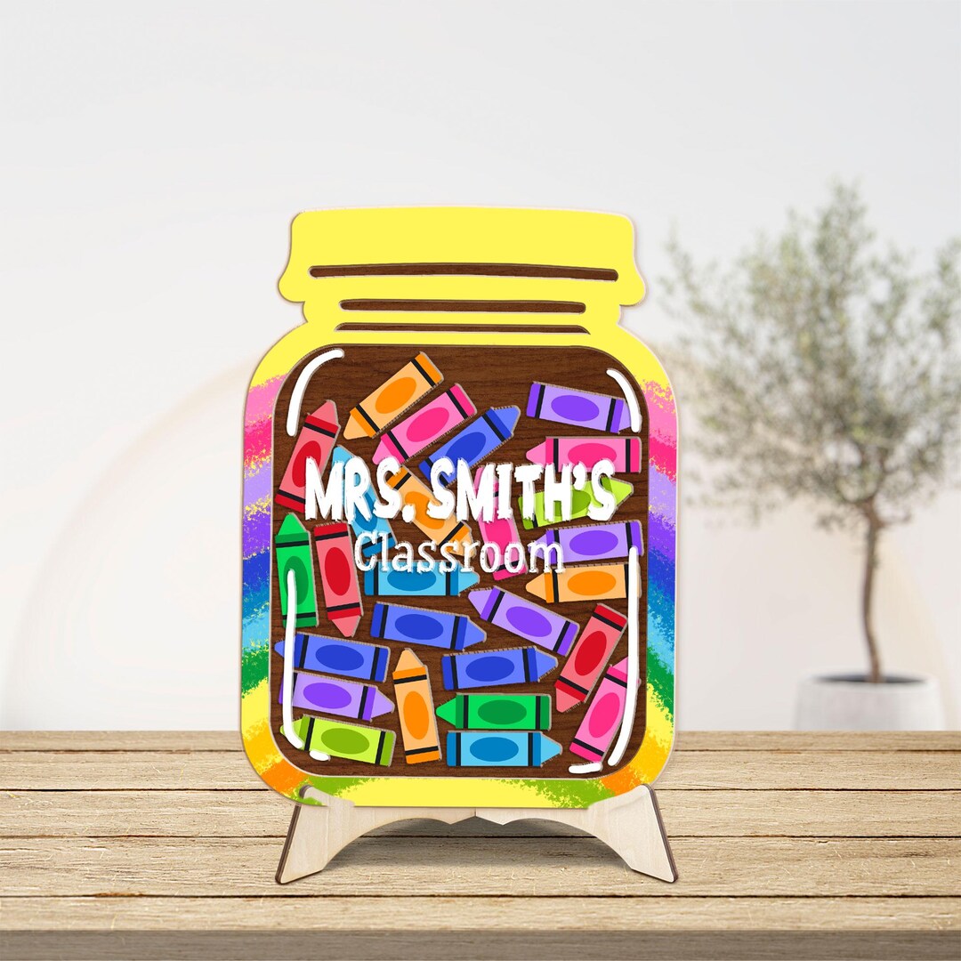Custom Teacher Reward Jar, Teacher Crayon Jar, Teacher Appreciation ...