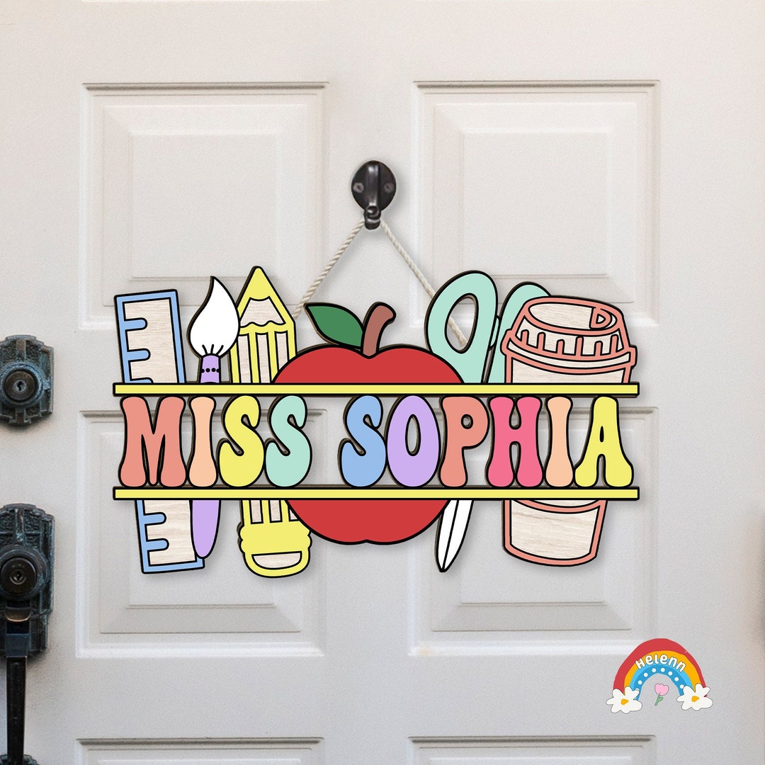 Custom Teacher Door Hanger, Teacher Name Sign for Classroom, Teacher ...