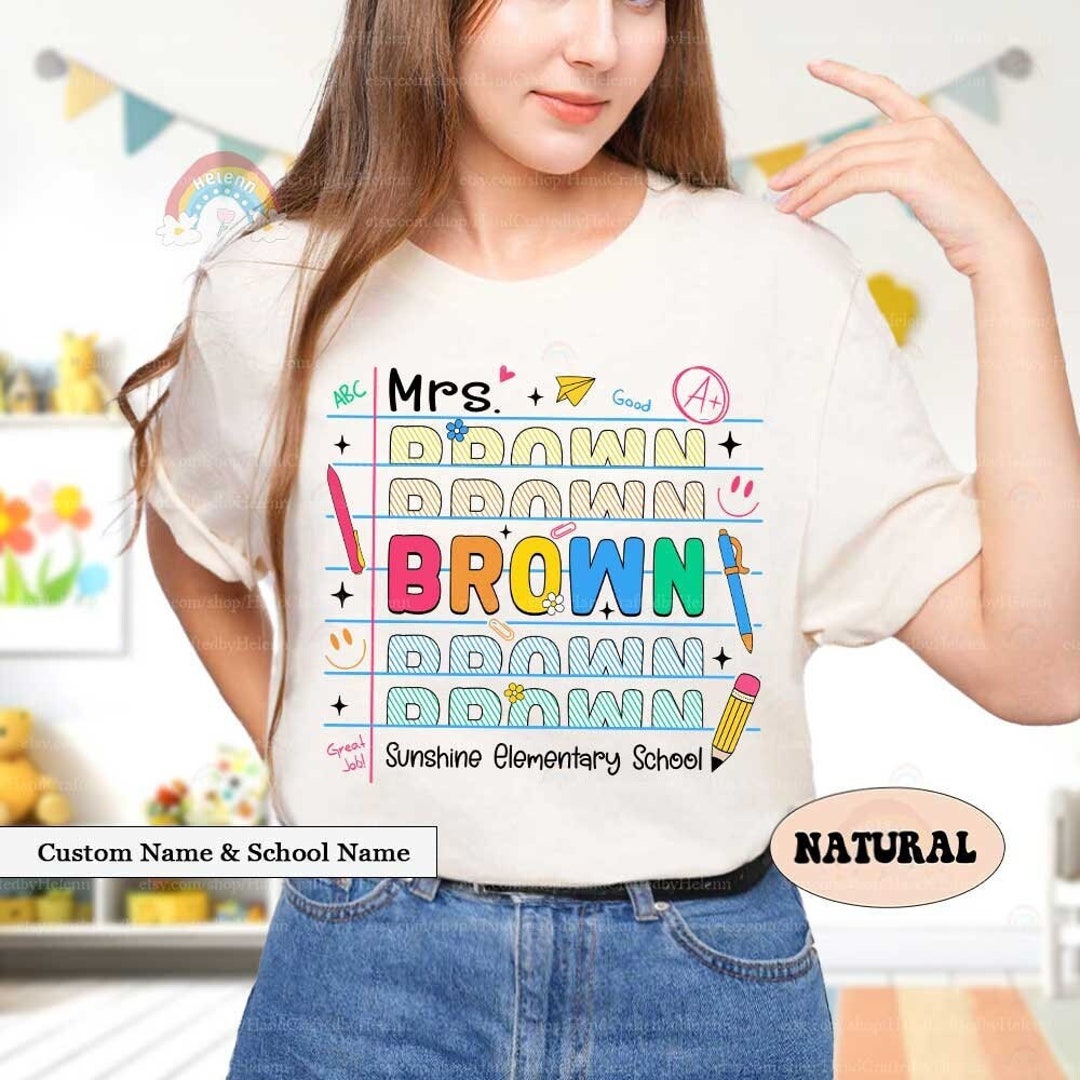 Personalized Teacher Shirt, Back to School Shirt, Custom School Name ...