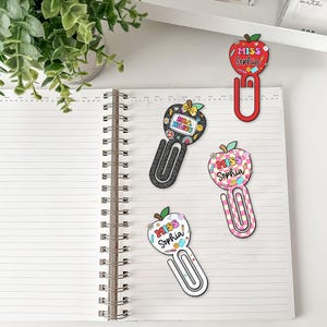 Custom Teacher Paper Clip Acrylic, Custom Made Apple Teacher Jumbo ...