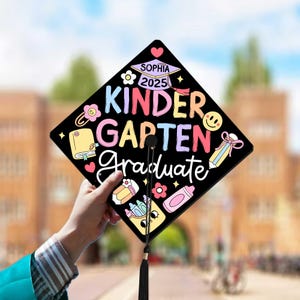 Personalized Kindergarten Graduation Cap Topper, First Grade Grad Cap ...