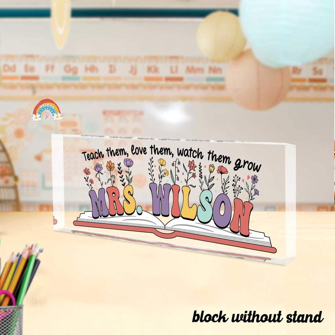 Personalized Teacher Name Plate, Custom Teacher Desk Name Sign ...