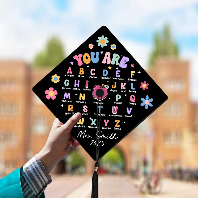 Personalized Teacher Graduation Cap Topper Teacher Graduation Grad Cap ...