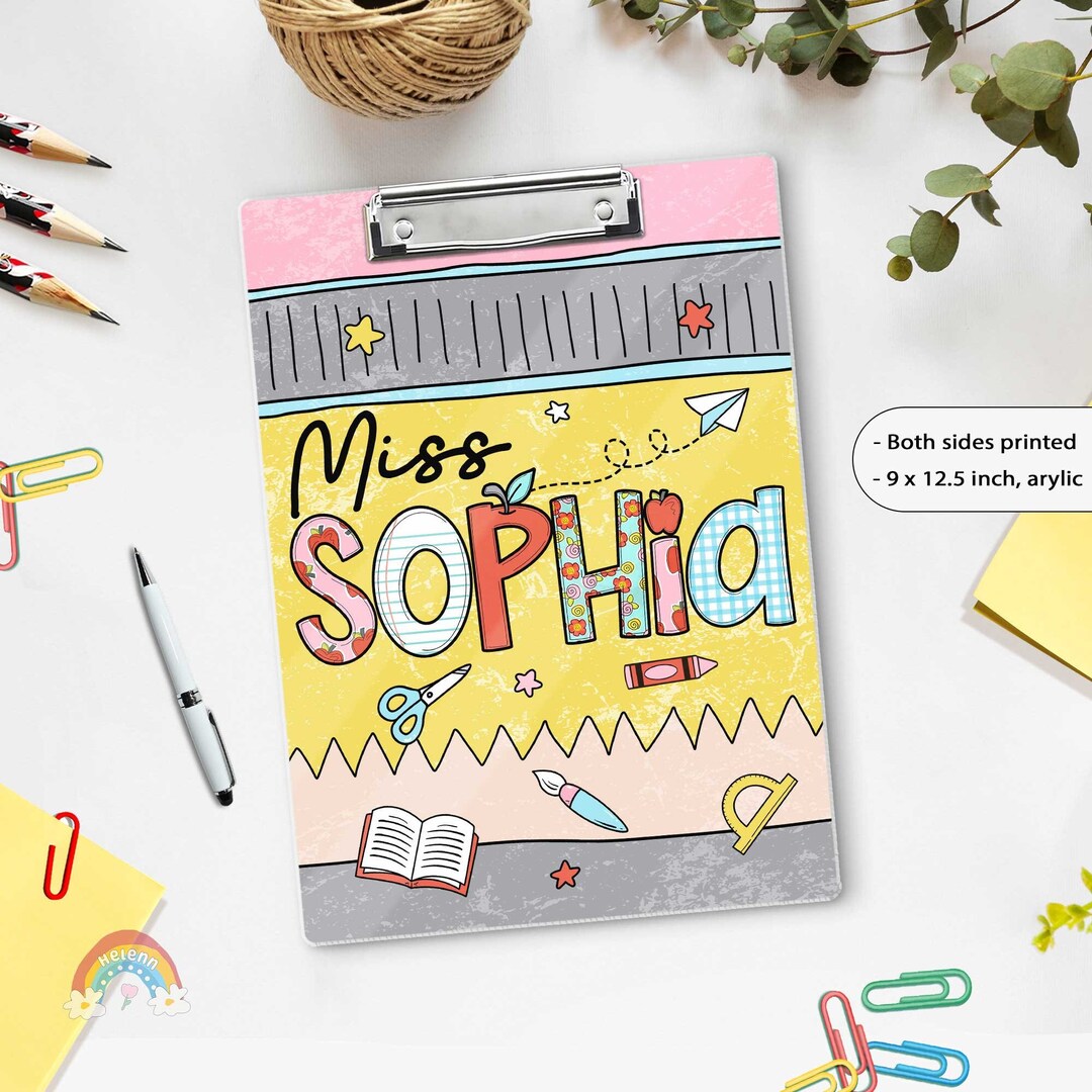 Custom Teacher Clipboard, Personalized Teacher Acrylic Clipboard, Back ...