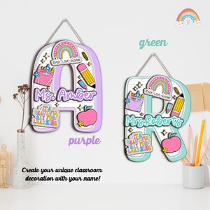 Custom Teacher Door Hanger, Teacher 3D Wood Sign for Classroom, Teacher ...