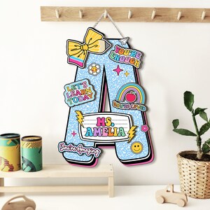 Custom Teacher Door Hanger Composition Book 3D Wooden Sign, Teacher ...
