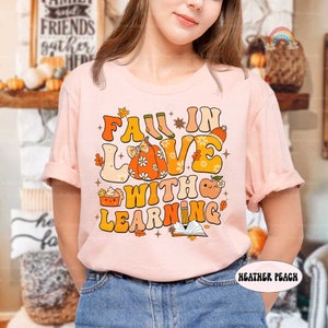 Teacher Fall Shirt, Pumpkin Teacher Shirt Fall in Love With Learning ...