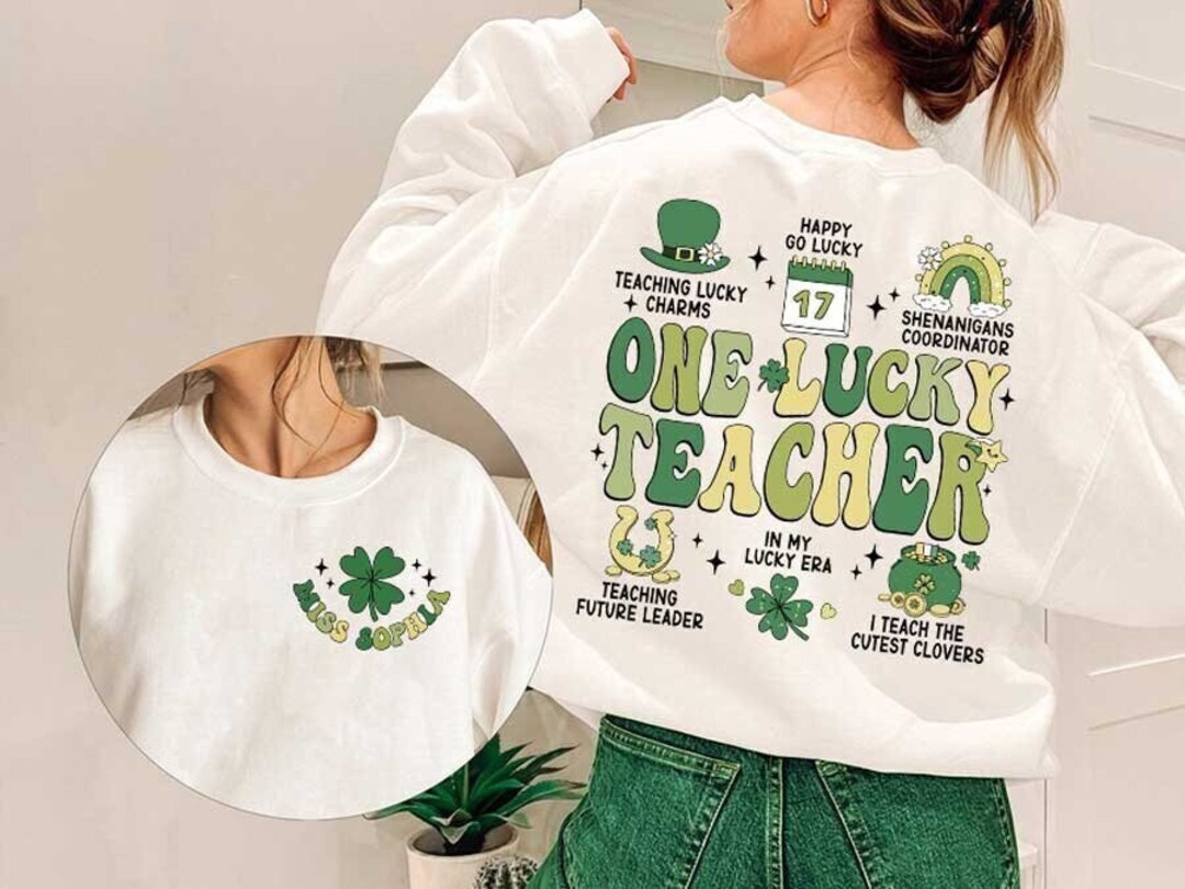 Teacher St Patrick's Day Shirt, Personalized Teacher Shirt, One Lucky ...