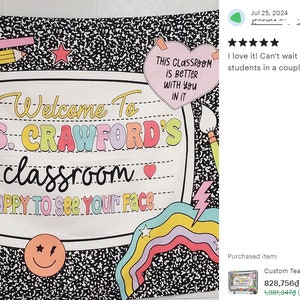 Custom Teacher Tapestry Classroom Decor Tapestries, Custom Composition ...