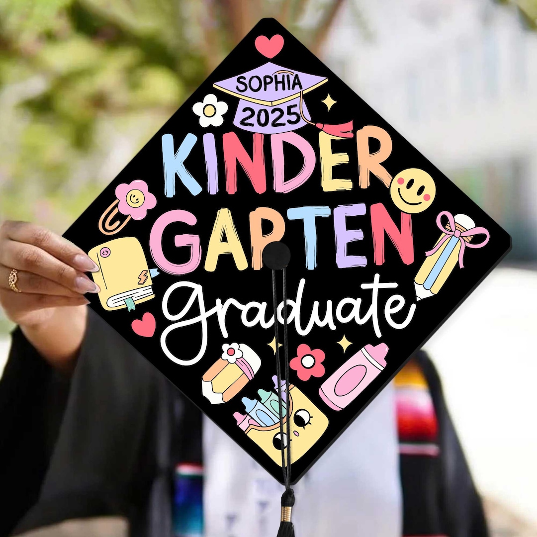 Personalized Kindergarten Graduation Cap Topper, First Grade Grad Cap ...