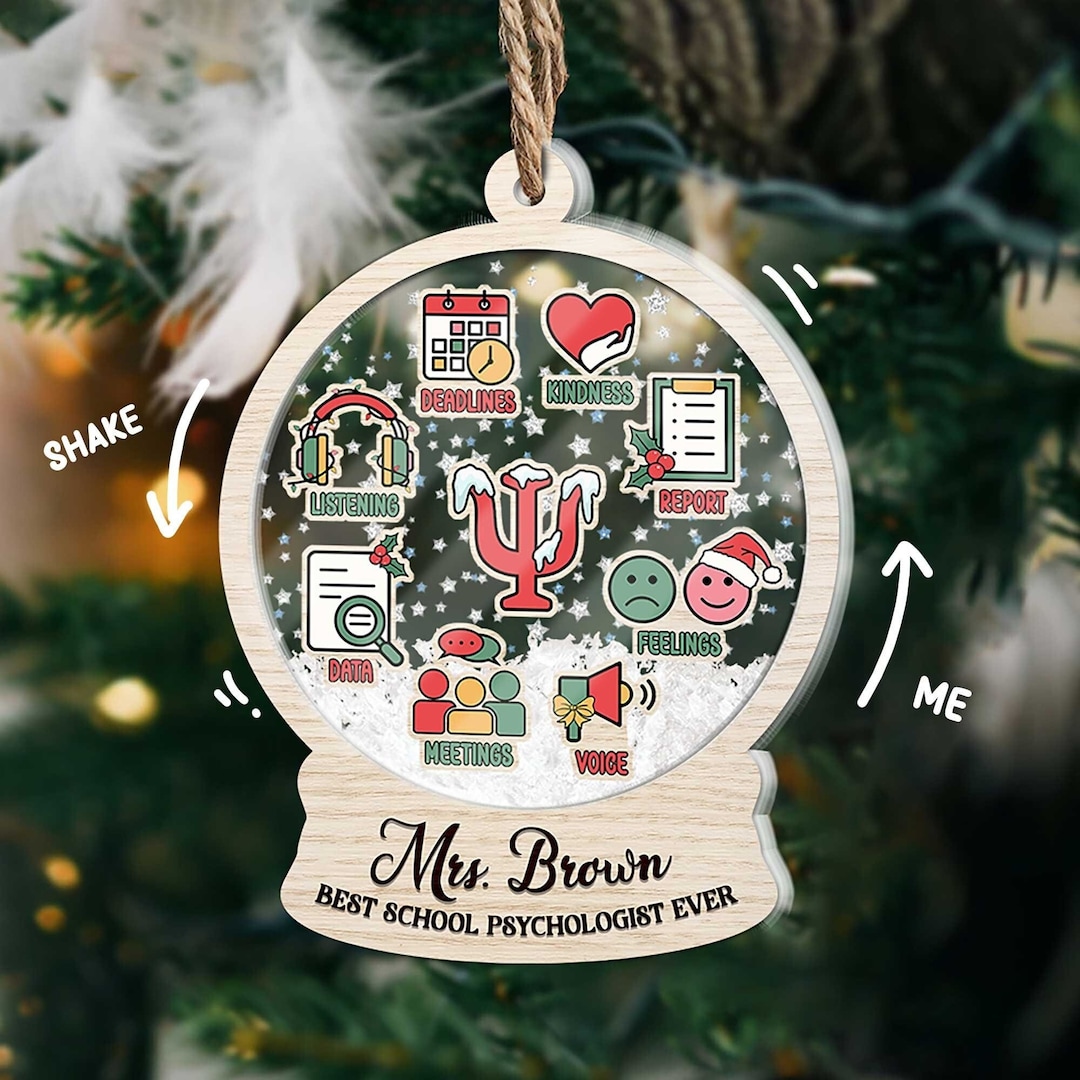 Thank You School Psychologist Ornament, School Psych Shaker Ornament ...