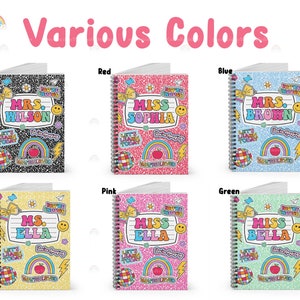 Personalized Teacher Notebook Name, Custom Teacher Spiral Ruled Line ...